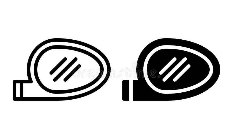 Side Mirror Icon with Outline and Glyph Style. Stock Vector ...