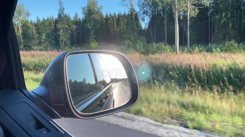 Side Mirror Reflection while Riding on Highway Stock Footage - Video of ...