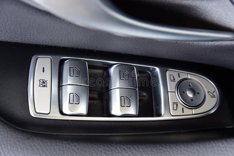 Side Mirror Switch Control and Window Button Stock Photo - Image of ...