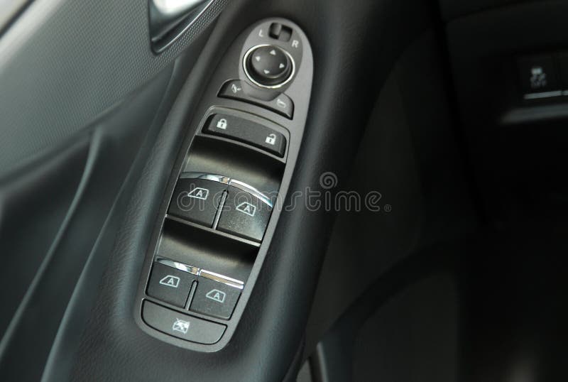 Window Button and Side Mirror Switch Control Stock Photo - Image of ...