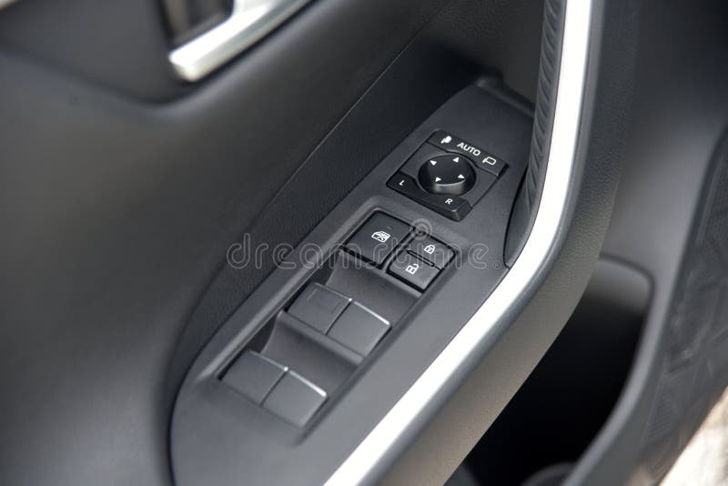 Window Button and Side Mirror Switch Control Stock Photo - Image of ...
