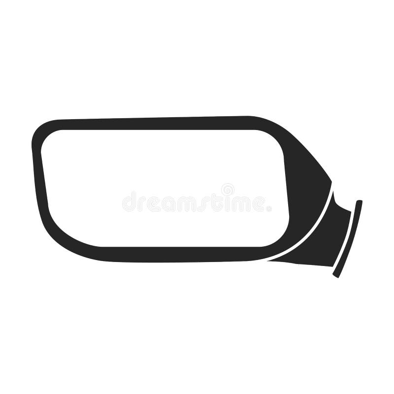 Side Mirror Vector Icon.Black Vector Icon Isolated on White Background ...