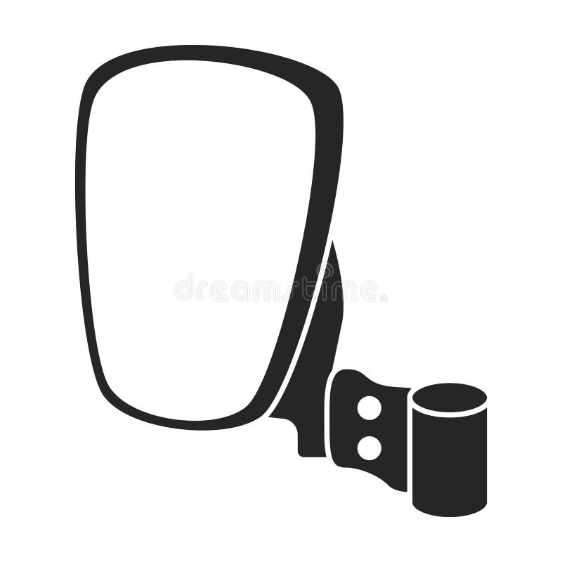 Side Mirror Vector Icon.Black Vector Icon Isolated on White Background ...