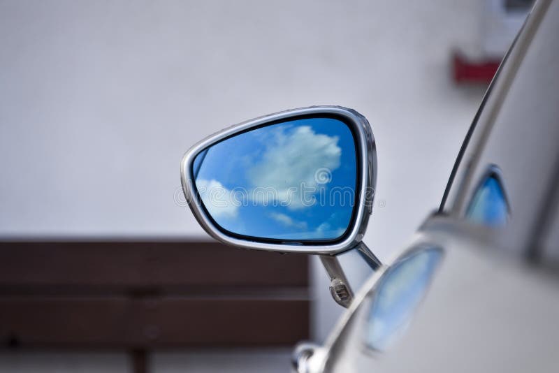 Side mirror view stock photo. Image of rearview, chrome - 176081140