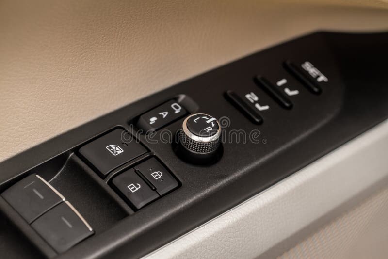Side Mirrors Control Panel on Side Door. Stock Image - Image of ...