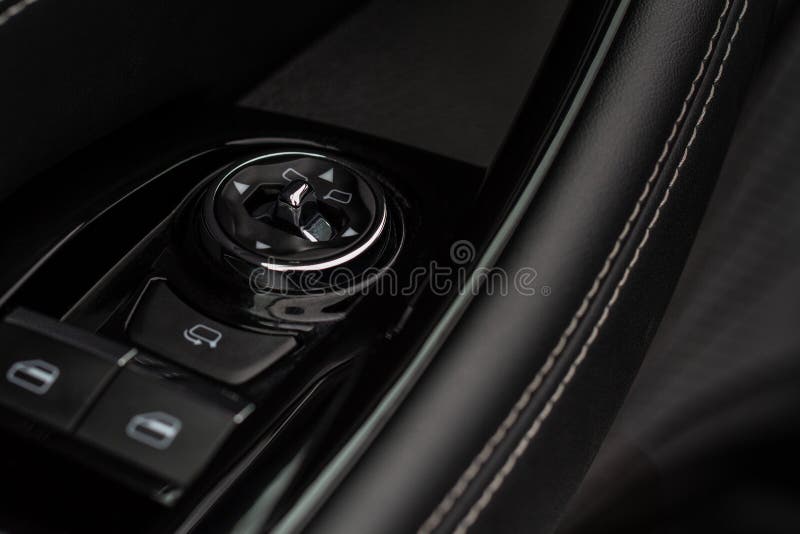 Side Mirrors Control Panel on Side Door. Stock Photo - Image of design ...