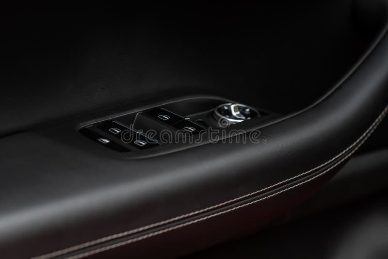 Side Mirrors Control Panel on Side Door. Stock Photo - Image of design ...