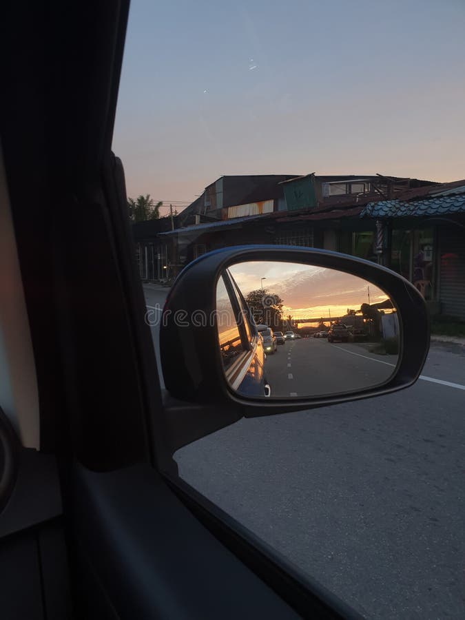 Side Mirrors Shot Evening Shadows Stock Image - Image of side, shadows ...