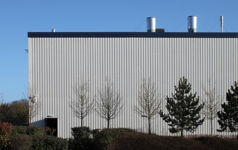 Side of Modern Industrial Unit Stock Image - Image of estate, industry ...