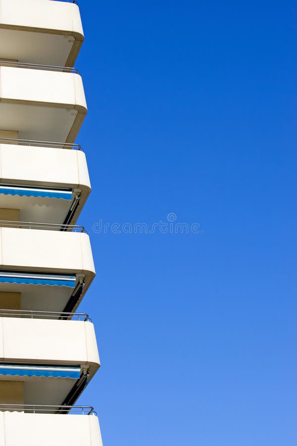 Side of Modern, Sunny Apartment Block in Spain Stock Photo - Image of ...