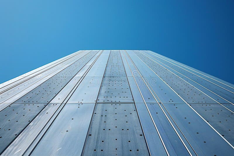 The Side of an Observation Tower with a Blue Sky Above Stock ...