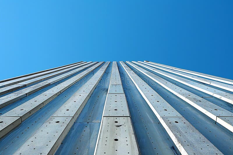 The Side of an Observation Tower with a Blue Sky Above Stock ...