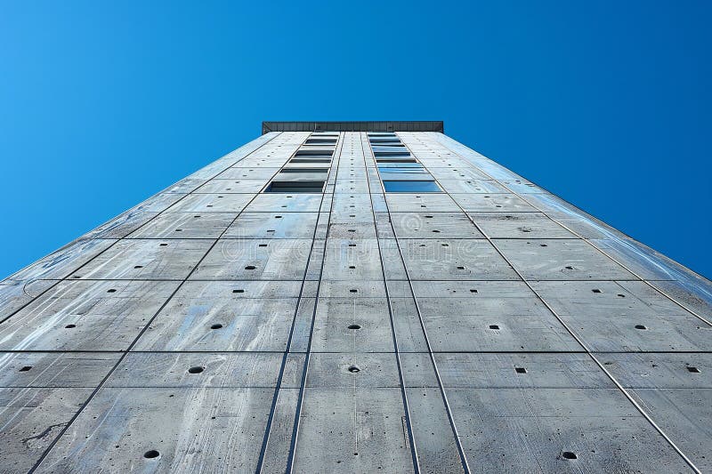 The Side of an Observation Tower with a Blue Sky Above Stock ...