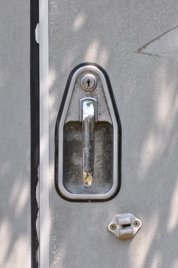 Side of Old Bus Handle stock image. Image of metal, school - 116186329