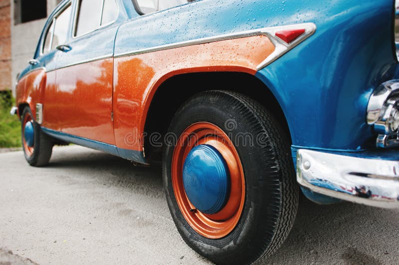 Side of the Old Vintage Retro Car Stock Photo - Image of detail, metal ...
