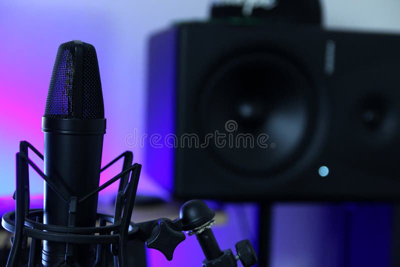 A Professional Recording Studio Microphone Stock Image - Image of ...