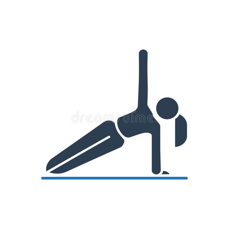 Side Plank Position Icon stock vector. Illustration of symbol - 384693908