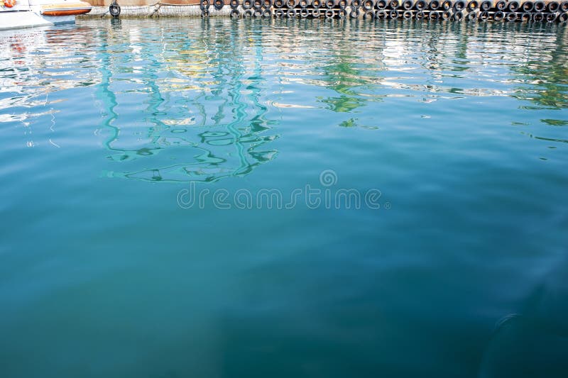 Turquoise Water Surface in the Harbor. Stock Image - Image of nautical ...