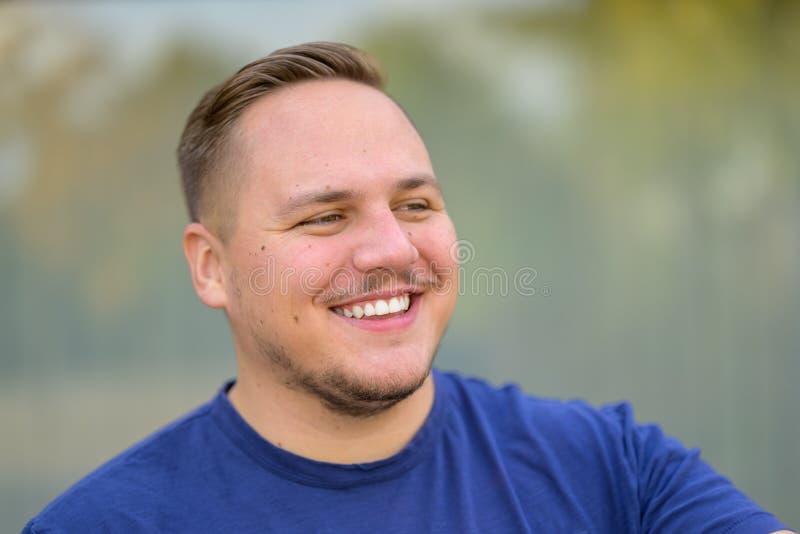 Side Portrait of a Young Man Stock Photo - Image of student, outdoors ...