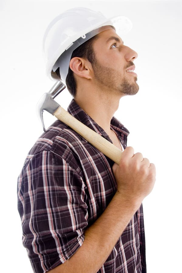Side Pose Of Architect Holding Hammer Stock Photo - Image: 7361702 Side Pose Of Architect Holding Hammer Stock Photo - Image: 7361702
