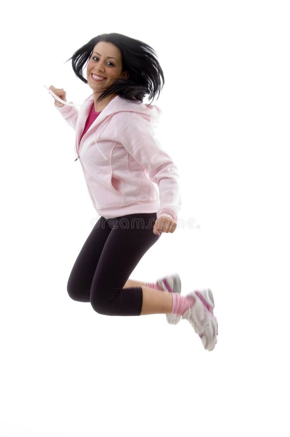 Side pose of jumping model stock photo. Image of posing - 7364510