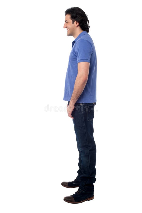 Side Pose of Smart Young Man, Studio Shot Stock Photo - Image of full ...