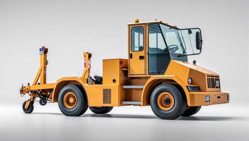 Side Profile of an Airport Baggage Tug Vehicle with Flat Front and Rear ...