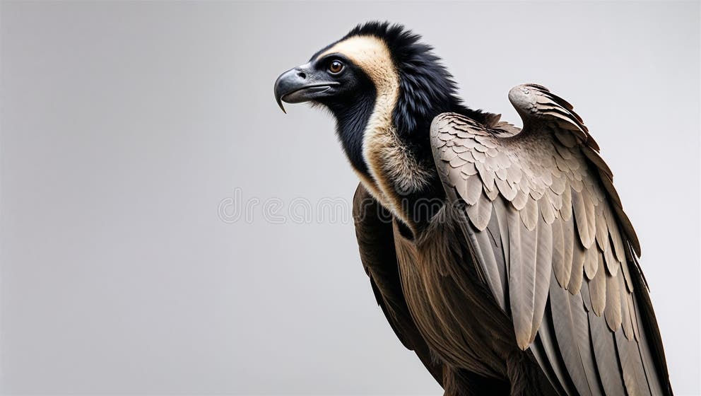 Side Profile of Andean Condor Standing with Wings Folded and Beak Down ...