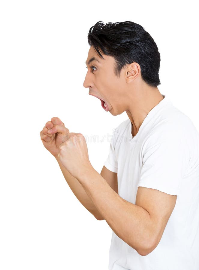 Side Profile of an Angry Screaming Man Stock Photo - Image of profile ...