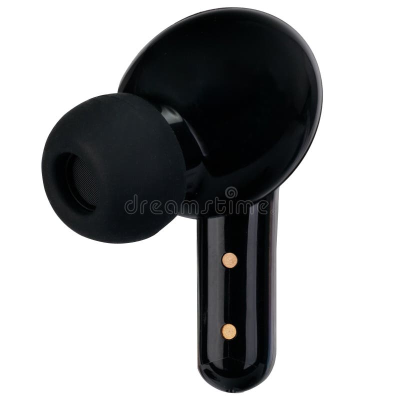 Side Profile of Black Wireless Earbud Stock Illustration - Illustration ...