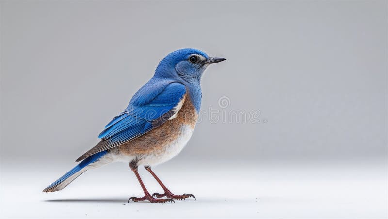 Side Profile of Bluebird with Wings Folded, Standing Upright with Feet ...