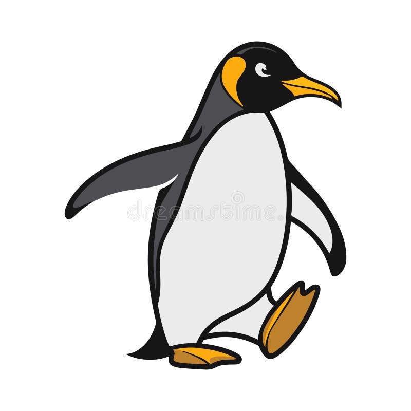 Side Profile Cartoon Penguin Walking – Cute Minimal Vector Design Stock ...