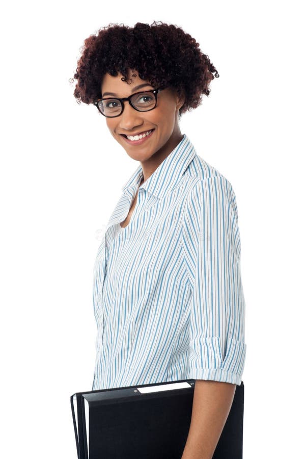 Excited Young Business Woman Holding Files Stock Photos - Free ...