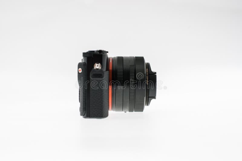 Side Profile of a Compact Digital Camera with a Large Lens.. Stock ...