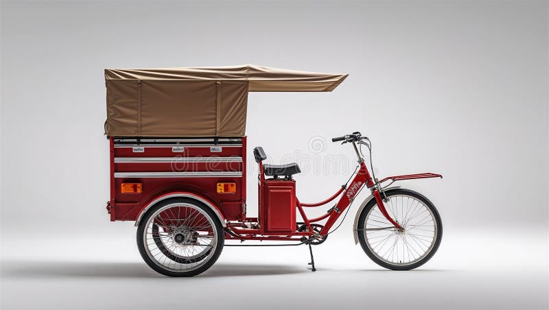Side Profile of a Delivery Rickshaw with Rear Box Compartment and Slim ...