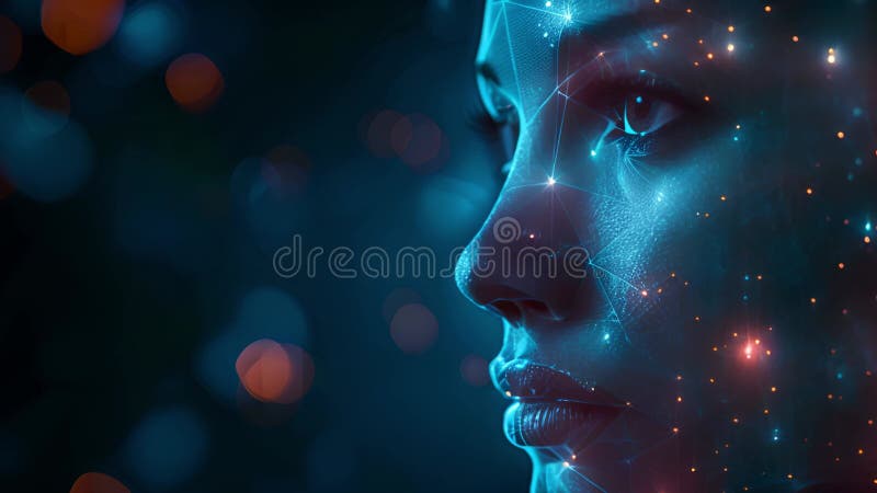 Digital Representation of Artificial Intelligence Facial Recognition Technology Stock Footage ...