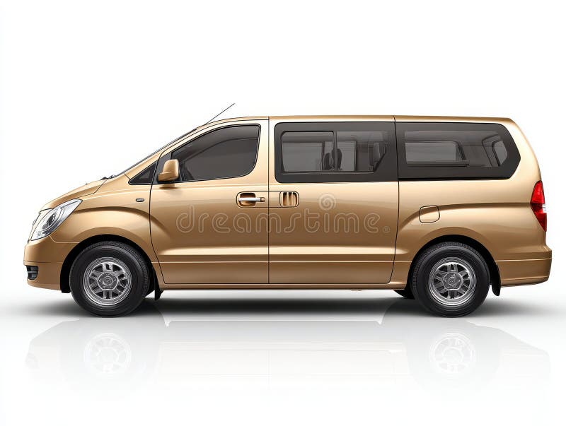 Gold Minivan Side Profile on White Background Stock Illustration ...