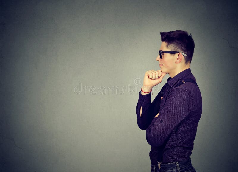 Side Profile of a Handsome Man Stock Image - Image of ethnic, space ...