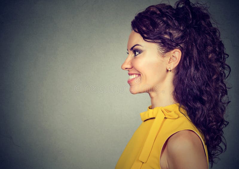 Side Profile of a Happy Smiling Woman Stock Image - Image of people ...