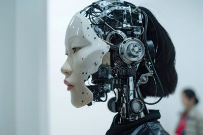 Side Profile of Humanoid Robot with Exposed Mechanisms Stock ...