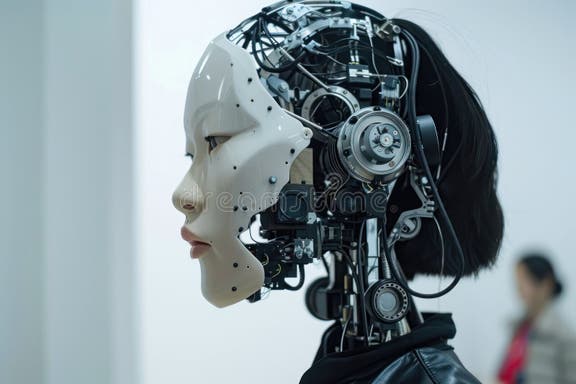 Side Profile of Humanoid Robot with Exposed Mechanisms Stock ...