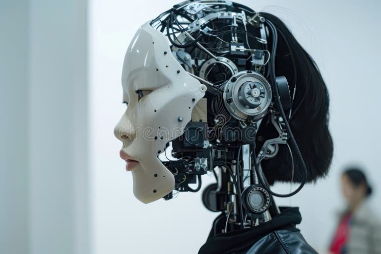 Side Profile of Humanoid Robot with Exposed Mechanisms Stock ...