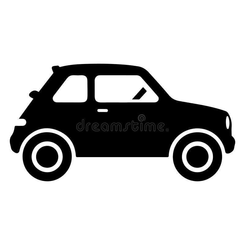 Simple Black Silhouette of a Small Hatchback Car Stock Illustration ...