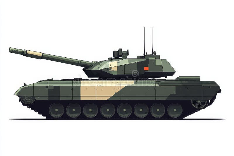A Side Profile Illustration of a T14 Armata Tank Featuring a Modern ...
