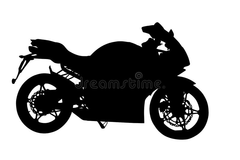 Side Profile of Motorbike Silhouette Stock Vector - Illustration of ...