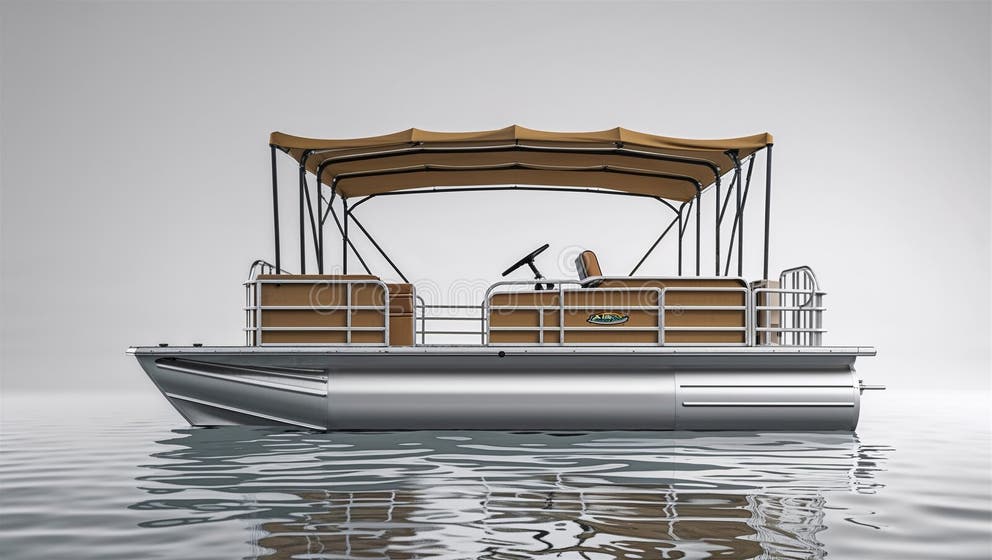 Side Profile of a Pontoon Pedal Boat with Canopy and Seating Platform ...