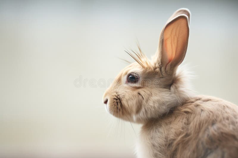 Side Profile of a Rabbit with Perked Up Ears Stock Image - Image of ...