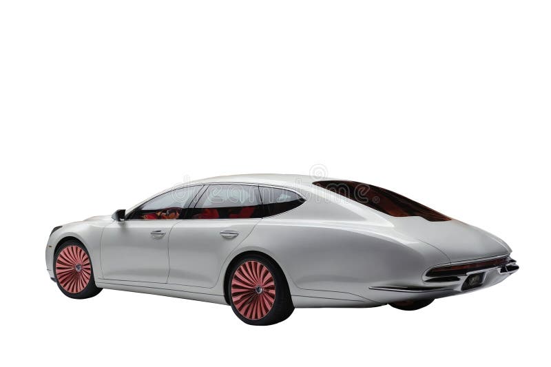 Side Profile of the Sedan on a White Background Stock Illustration ...