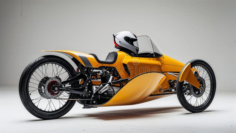 Side Profile of a Sidecar Racing Motorcycle with Aerodynamic Fairing ...