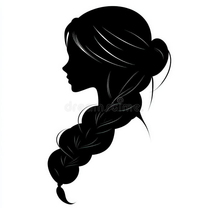 Side Profile Silhouette , Black and White Illustration Isolated on ...